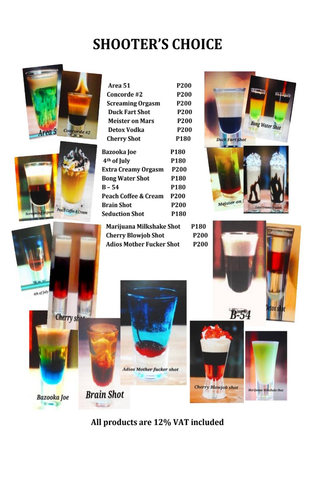 Menu at Cafe Will, Baguio