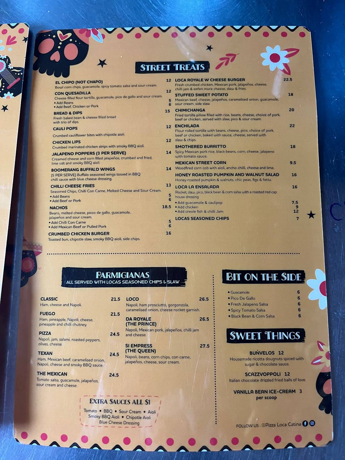 Menu at Pizza Loca Cantina pizzeria, Woree
