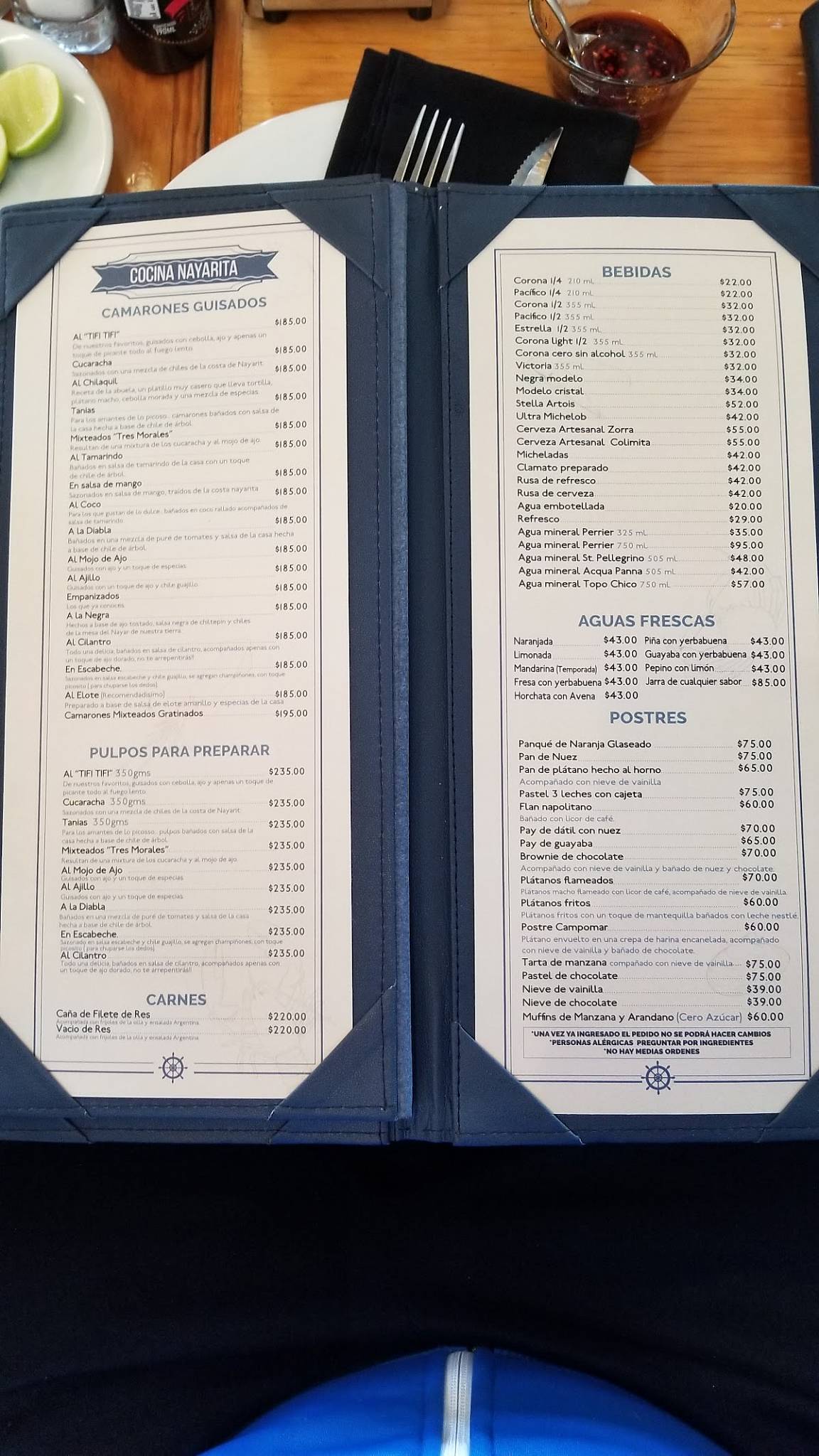 Carta del restaurante Campomar Chapalita, Guadalajara, San Dionisio 33