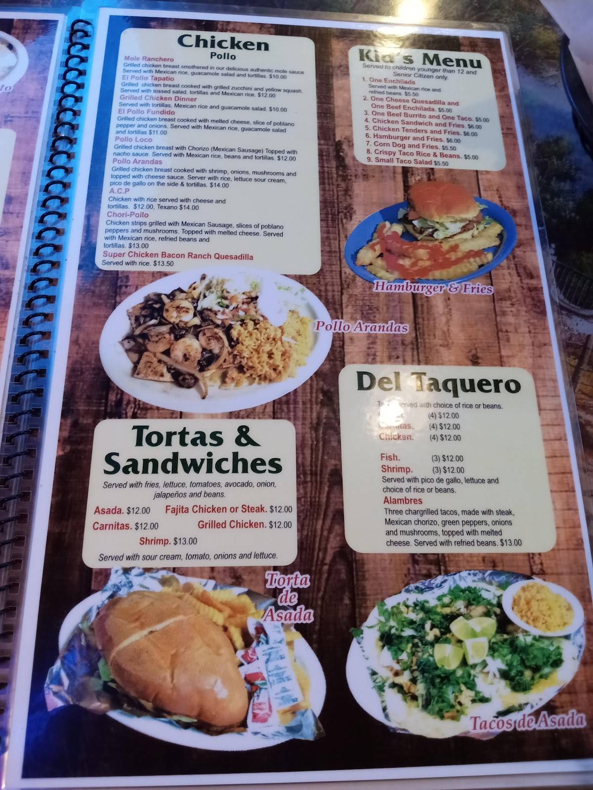 Menu at Canelos Mexican Family Restaurant, Canton