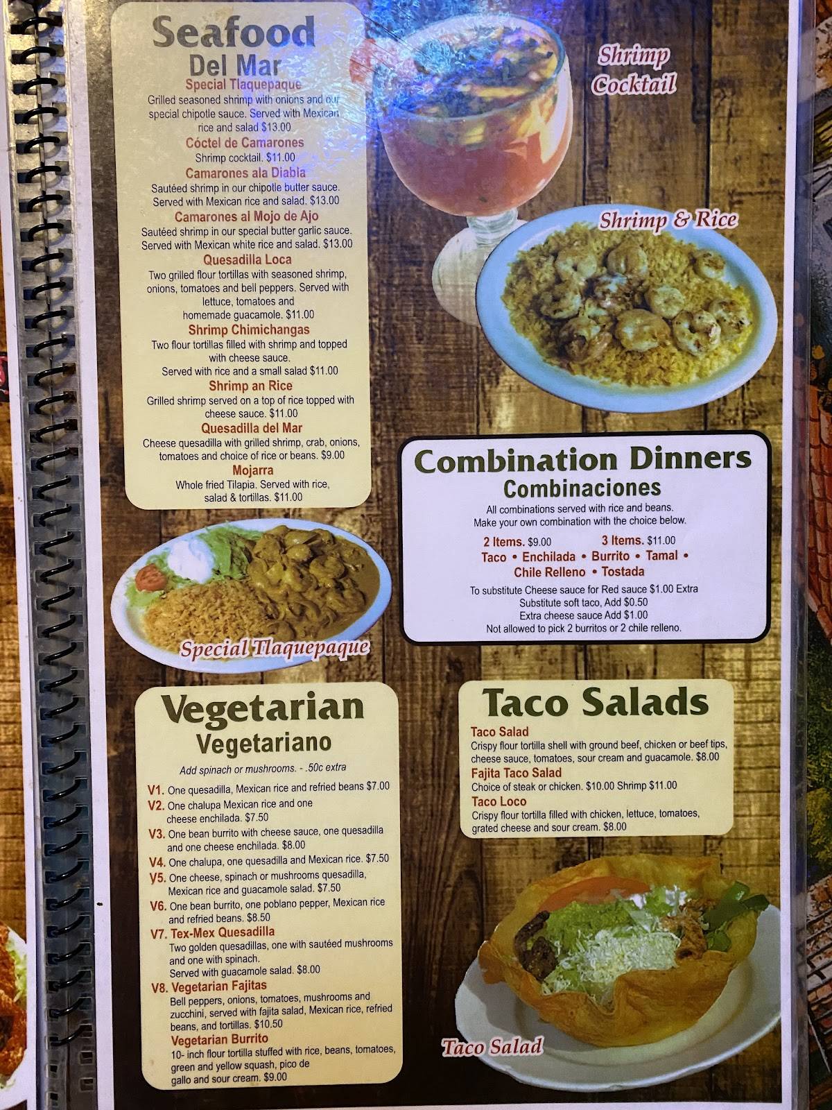 Menu at Canelos Mexican Family Restaurant, Canton