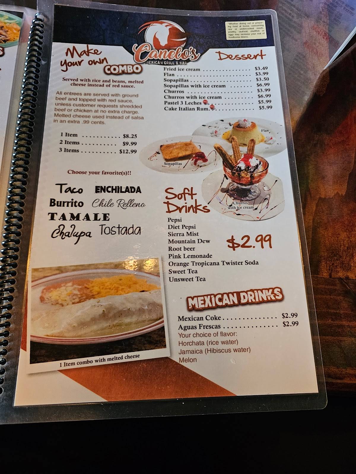 Menu at Canelo's Mexican Grill and Bar, Clinton