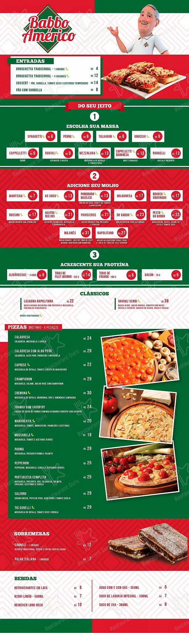 Menu em Cantina Babbo Américo pizzaria, Santos