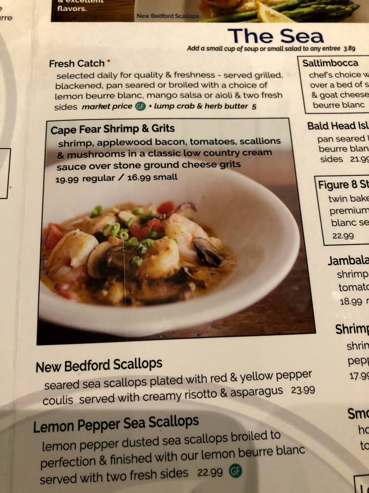 Menu at Cape Fear Seafood Company restaurant, Raleigh, 832 Spring Forest Rd