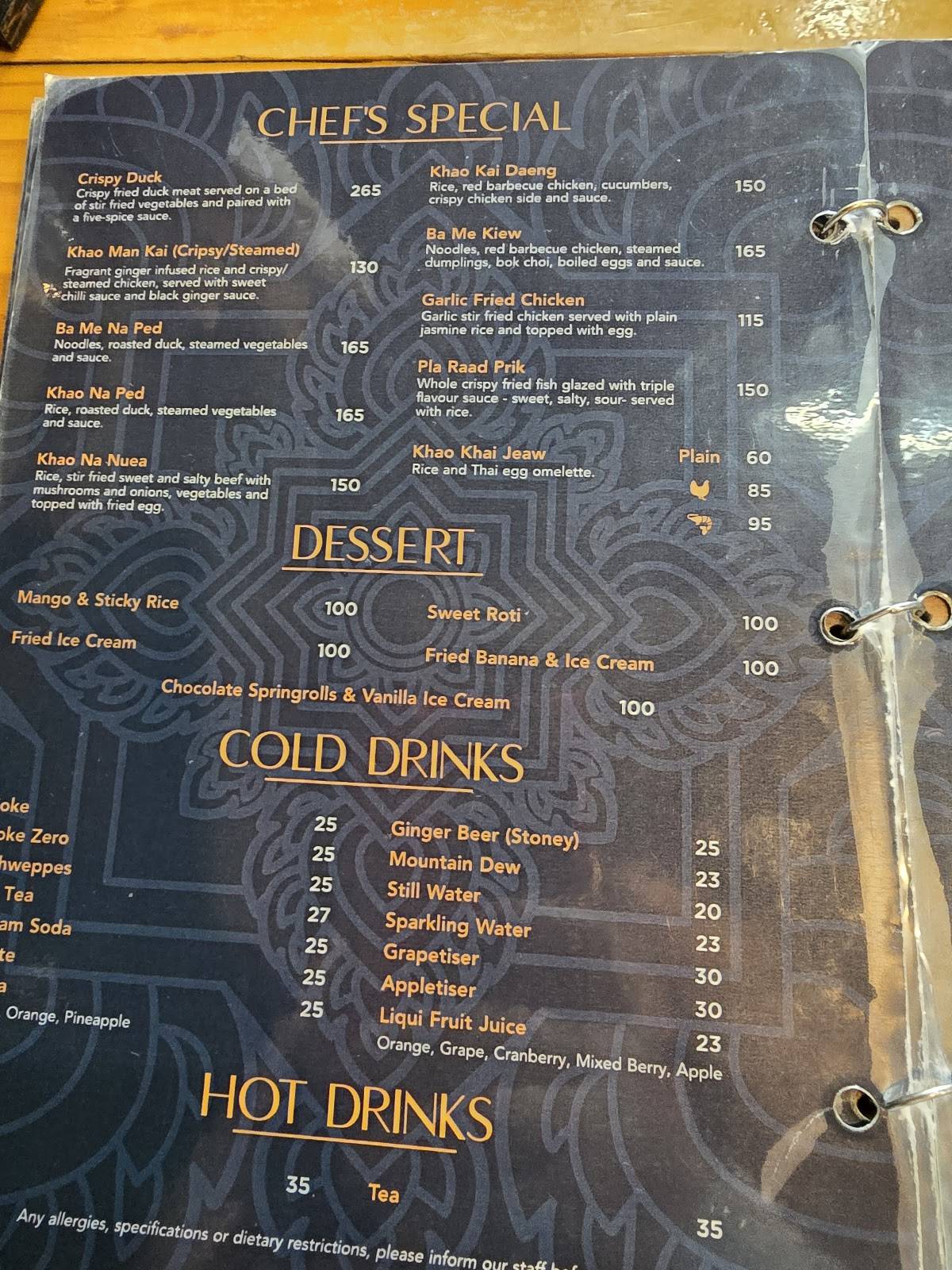 Menu at Khao Hom Halal Thai Cuisine - Claremont restaurant, Cape Town