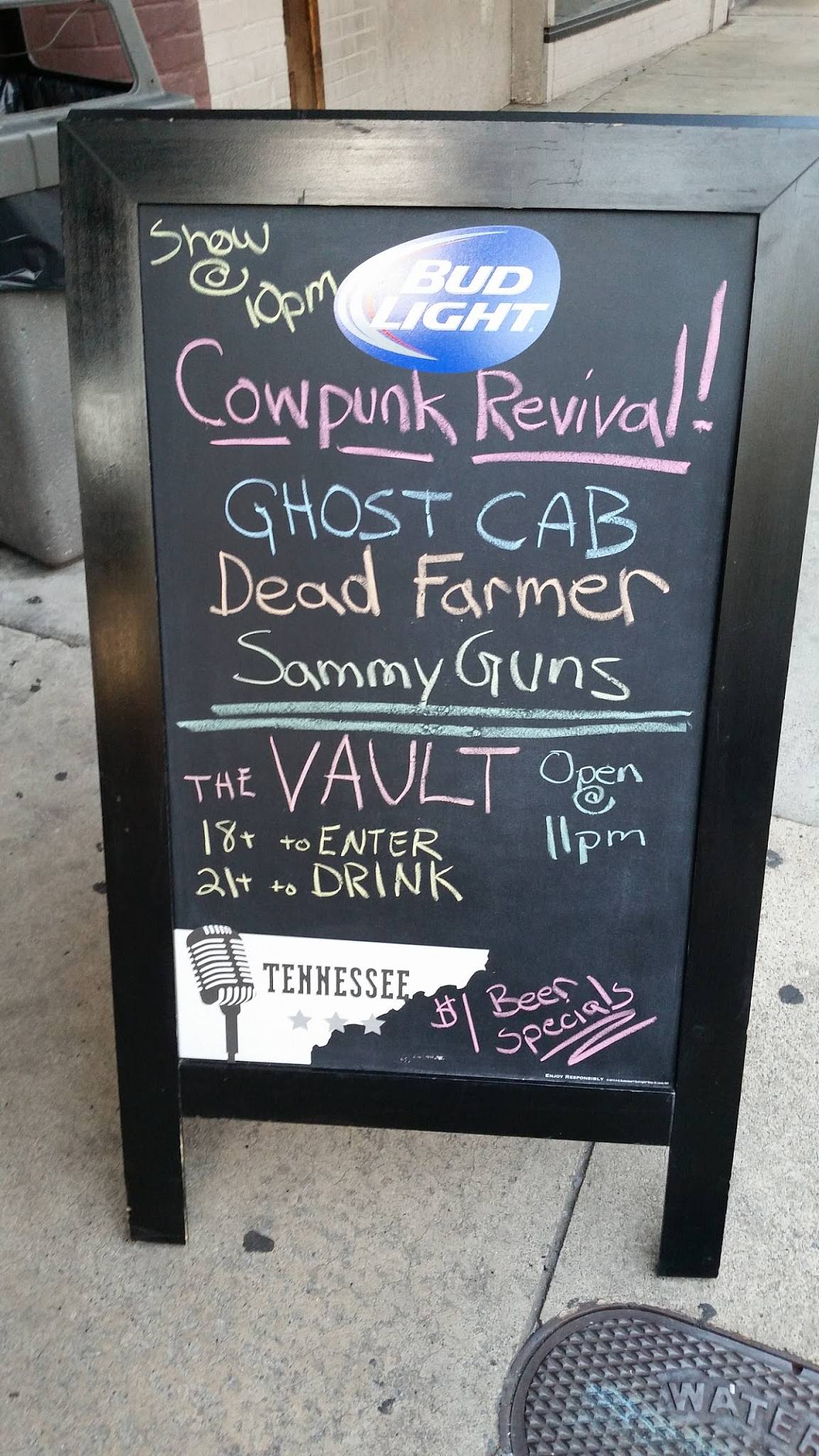 Menu at Capone's pub & bar, Johnson City