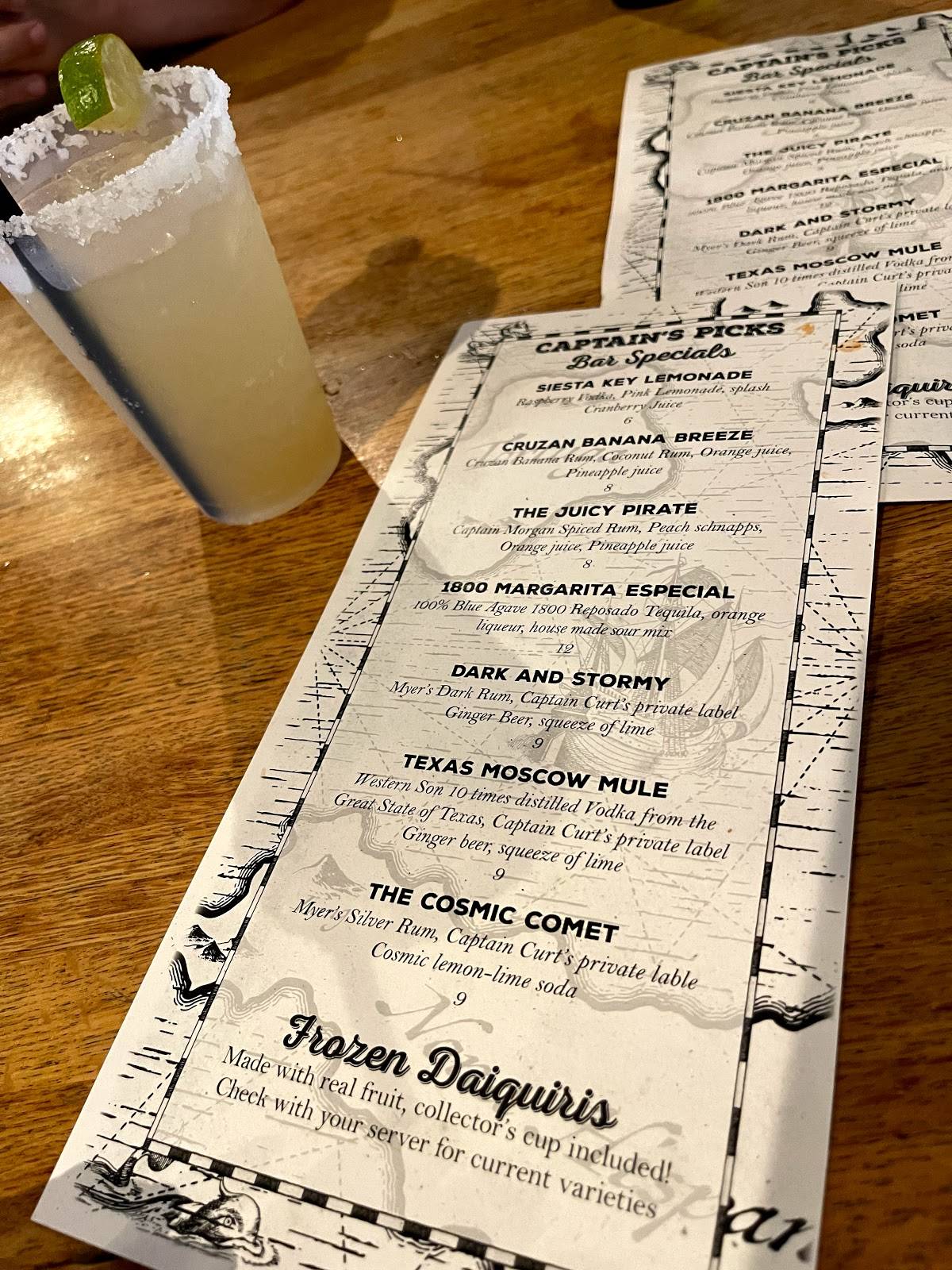 Menu at Captain Curt's Crab & Oyster Bar, Sarasota, Old Stickney Point Rd