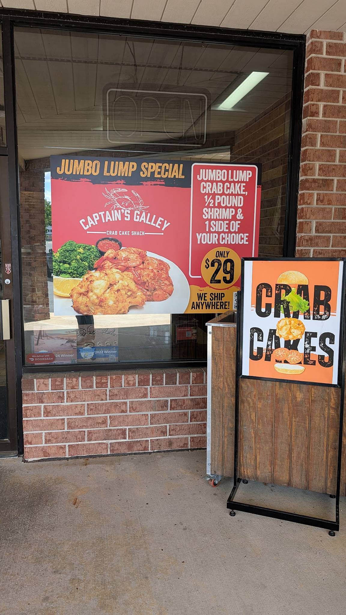 Menu at Captain's Galley Crab Cake Shack restaurant, Ocean City