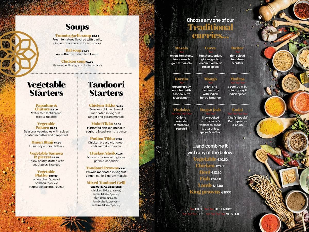 Menu at Cardamom restaurant, Victoria