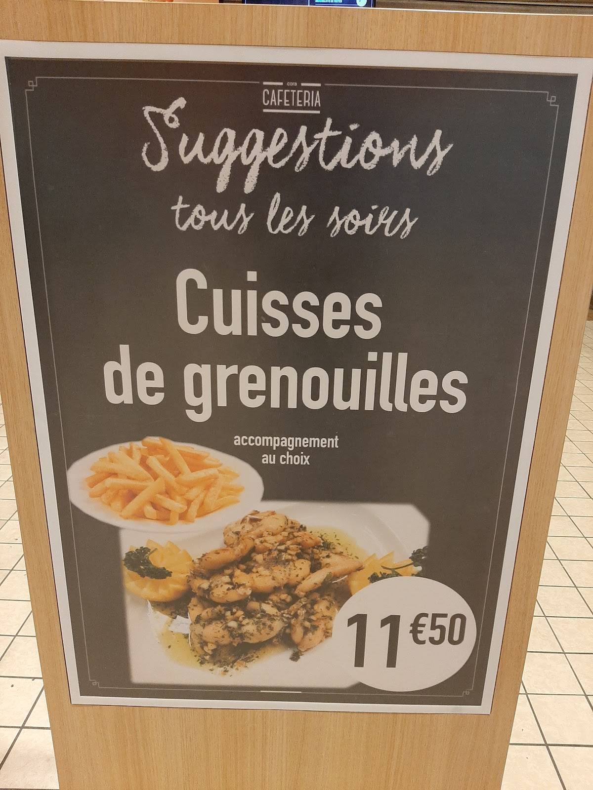 Menu au Carrefour Cafétéria, Vichy