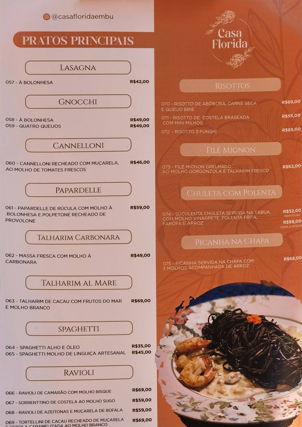 Menu em Casa Florida Restaurante, Embu das Artes