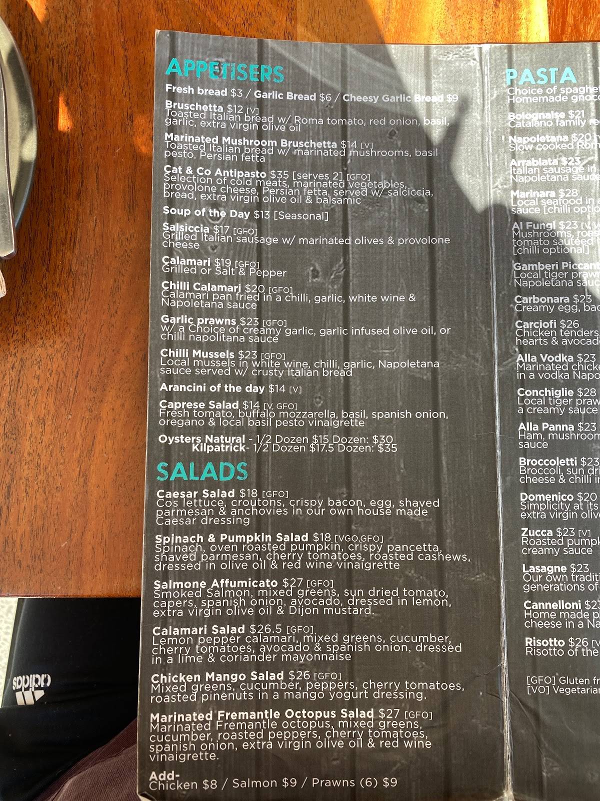 Menu at Catalano & Co Baldivis restaurant, Baldivis