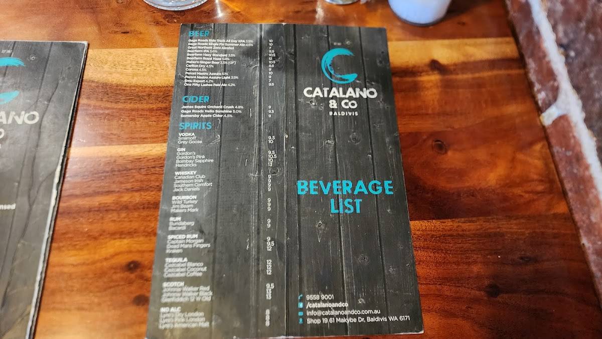 Menu at Catalano & Co Baldivis restaurant, Baldivis