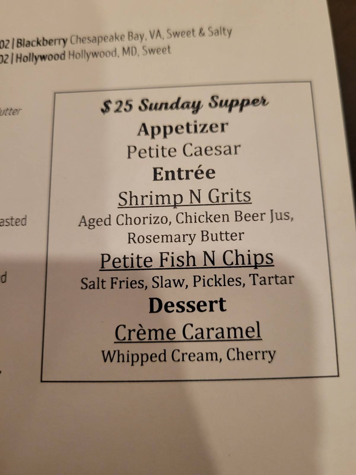 Menu at Catch 54 restaurant, Fenwick Island