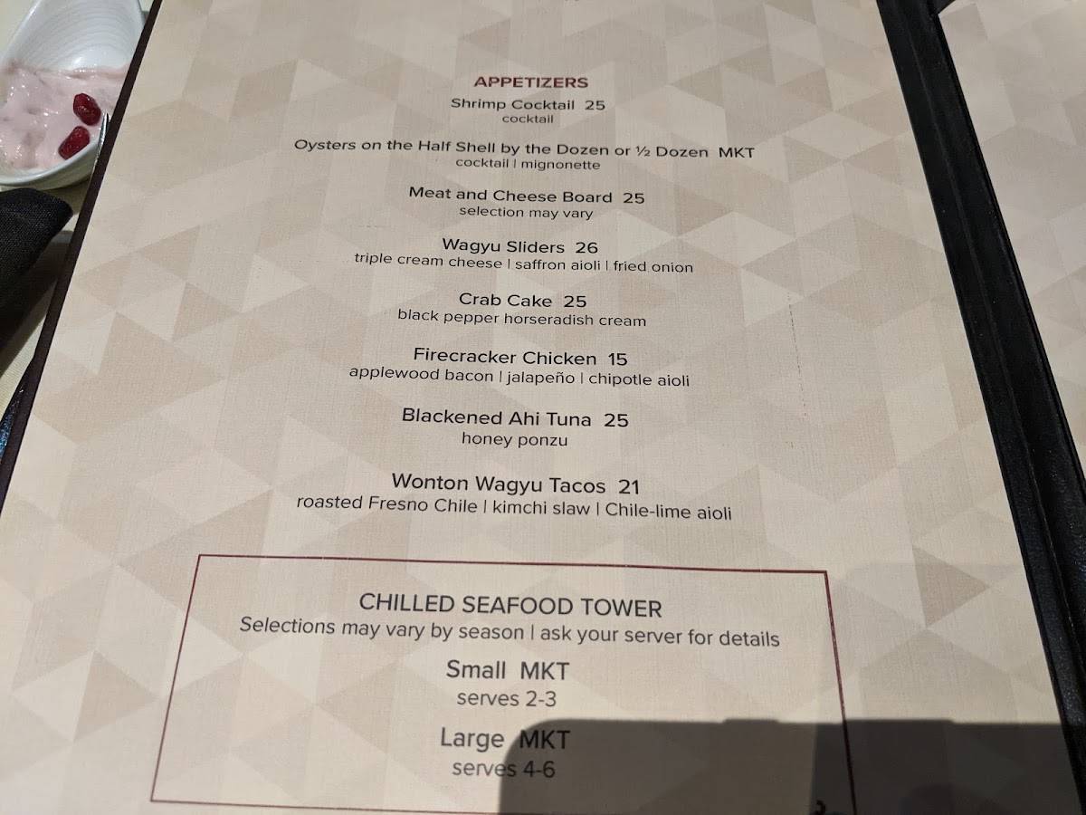 Menu at Carvers on 19 steakhouse, Catoosa