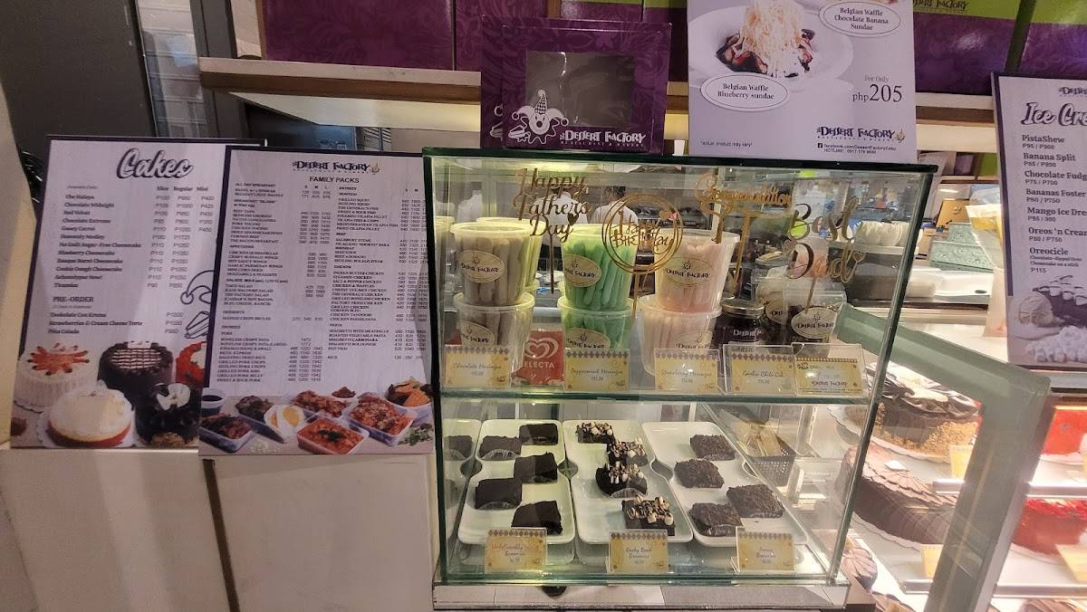 Menu at Dessert Factory desserts, Cebu City, 3rd level Terraces Ayala ...