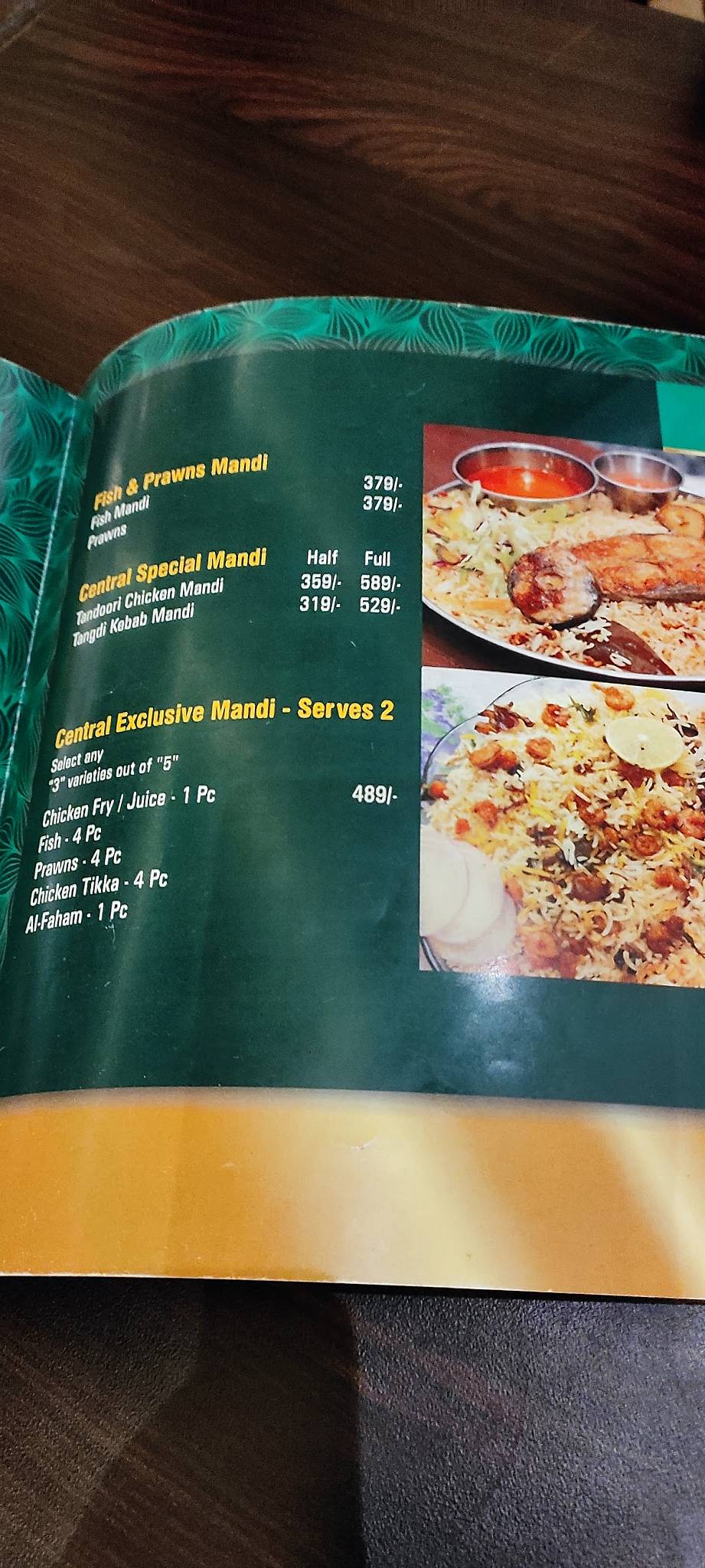 Menu at Central Biryani Pointe, Hyderabad, Colony