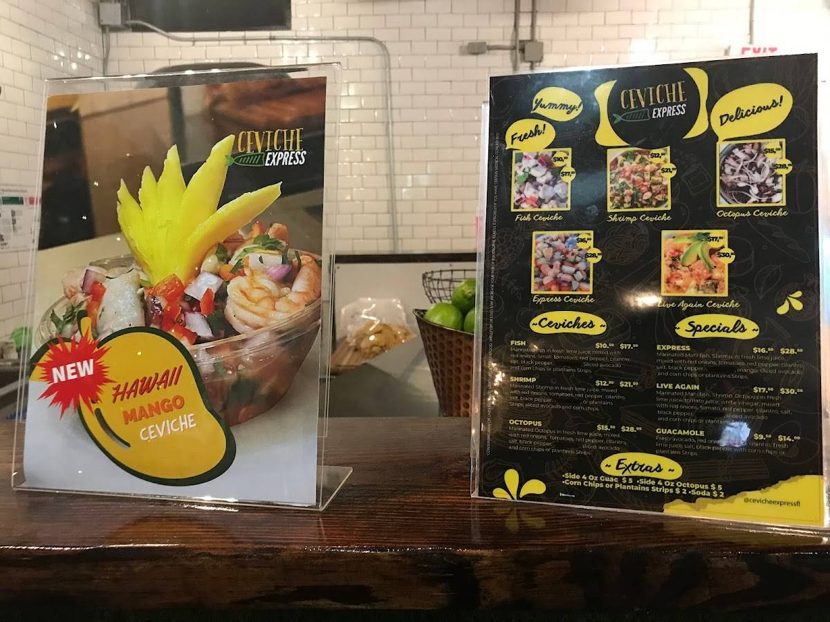 Menu at Ceviche express restaurant, Clermont