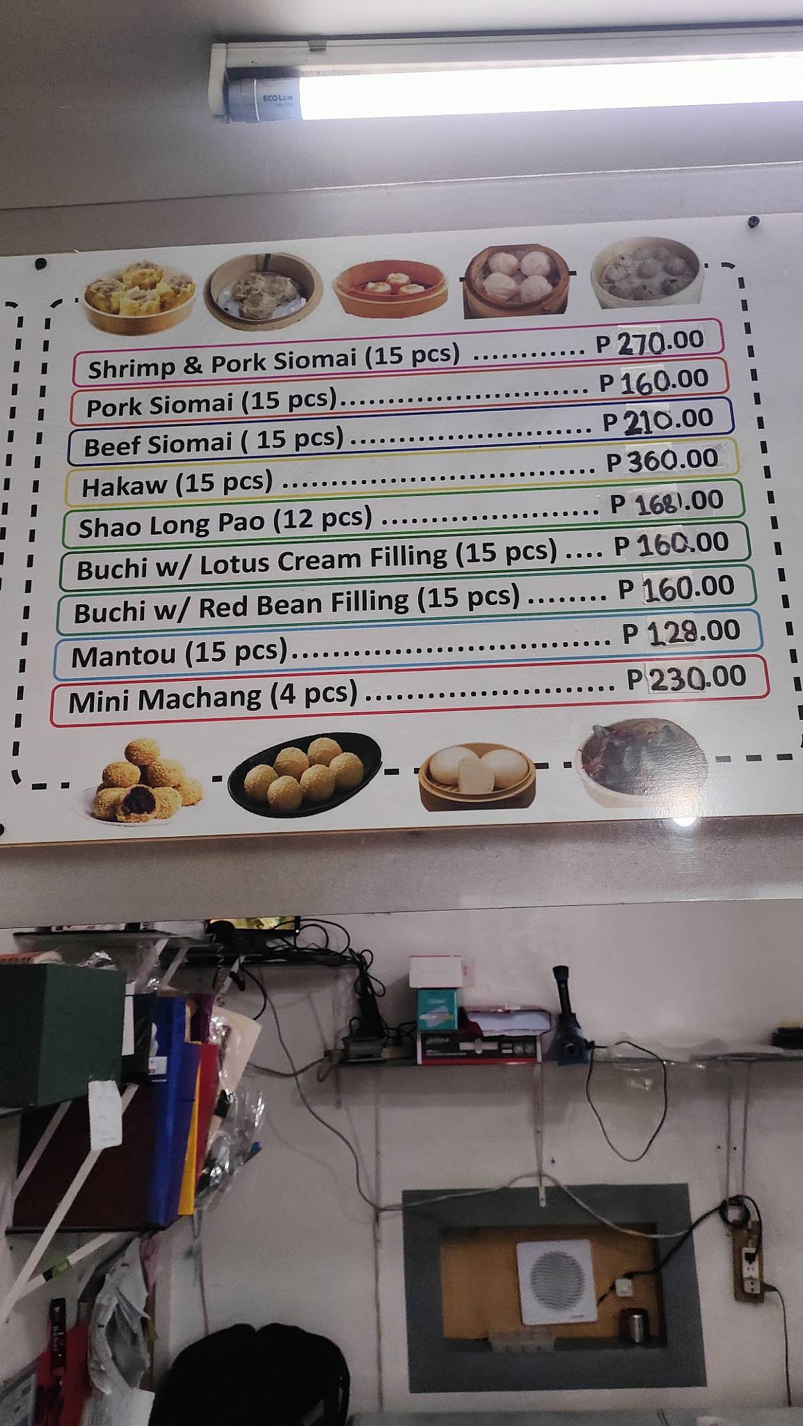 Menu at Chef Zhang restaurant, Pasig