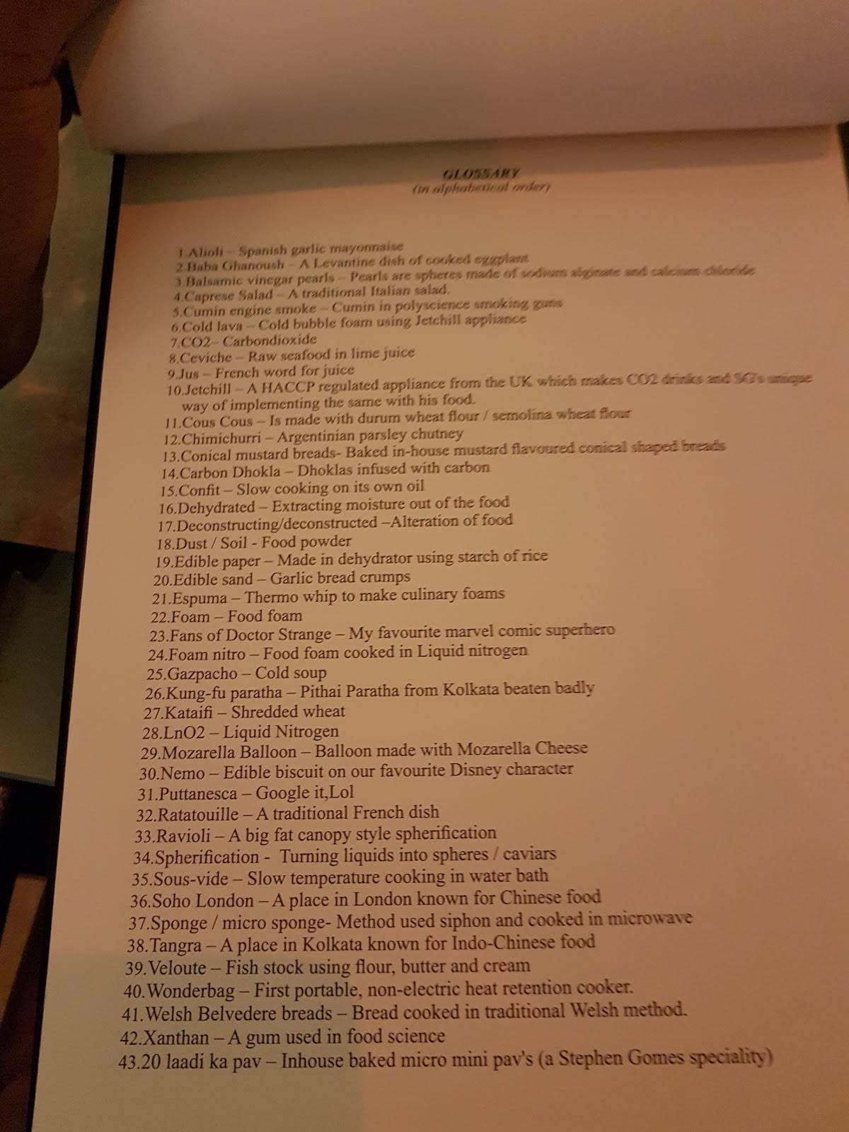 Menu at Chemistry 101 - Gastro Bar, Mumbai