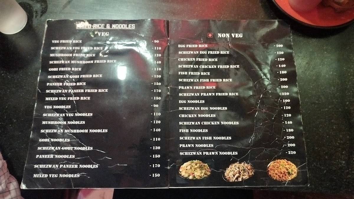 Menu at Chennai Express, Velur
