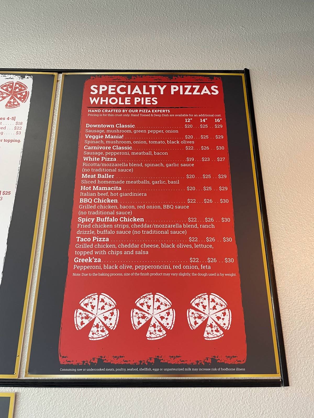 Menu at Chicago Guys Pizza Co. pizzeria, Las Vegas