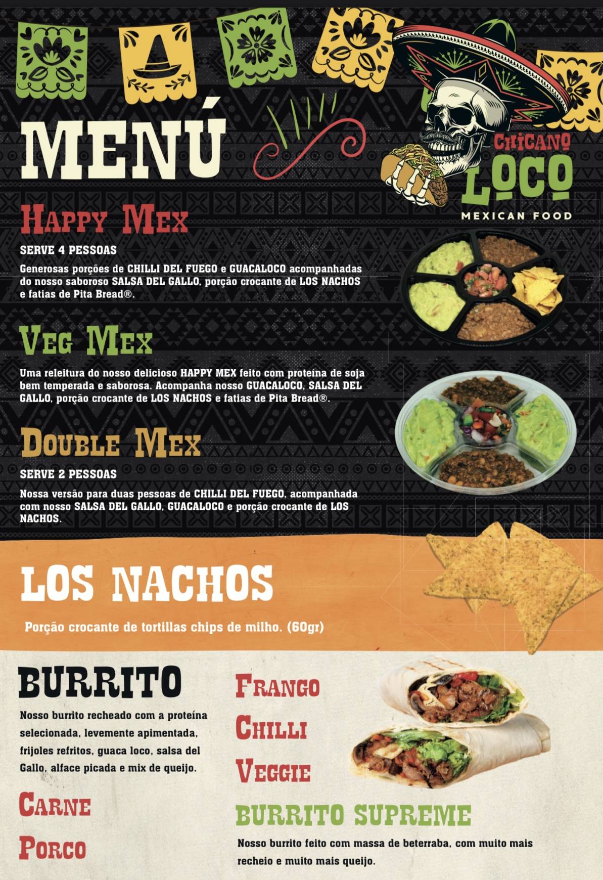 Menu em Chicano Loco Mexican Food restaurante, Itapira