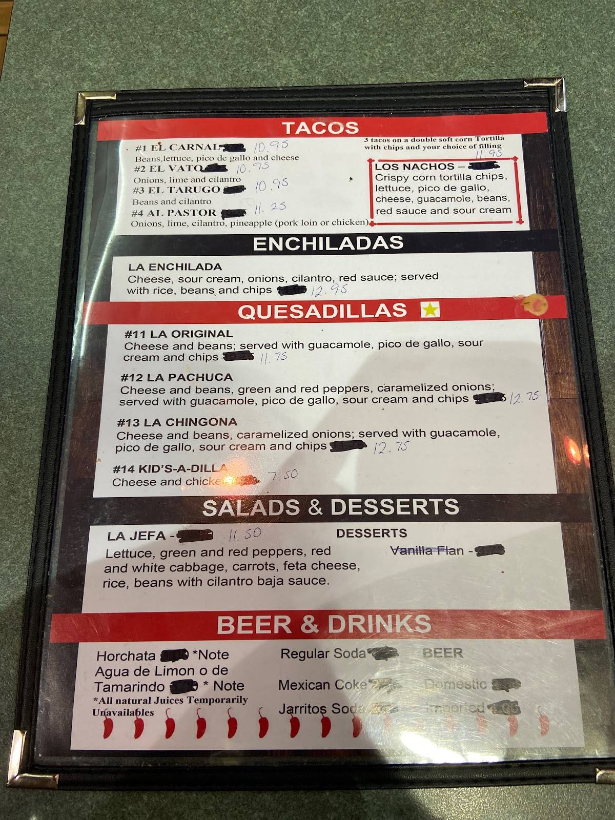 Carta del restaurante Chicano Mexican Grill, Lauderhill
