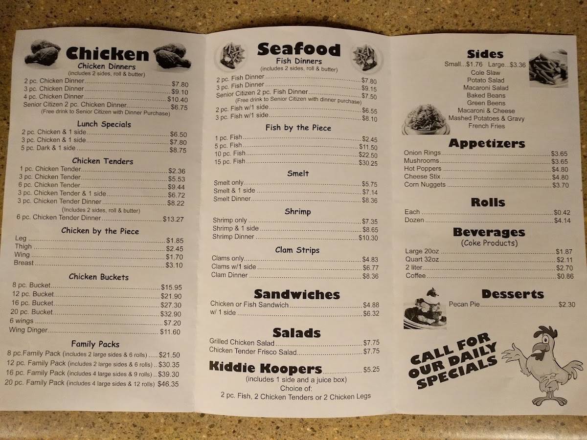 Menu at The Chicken Shack of Constantine restaurant, Constantine