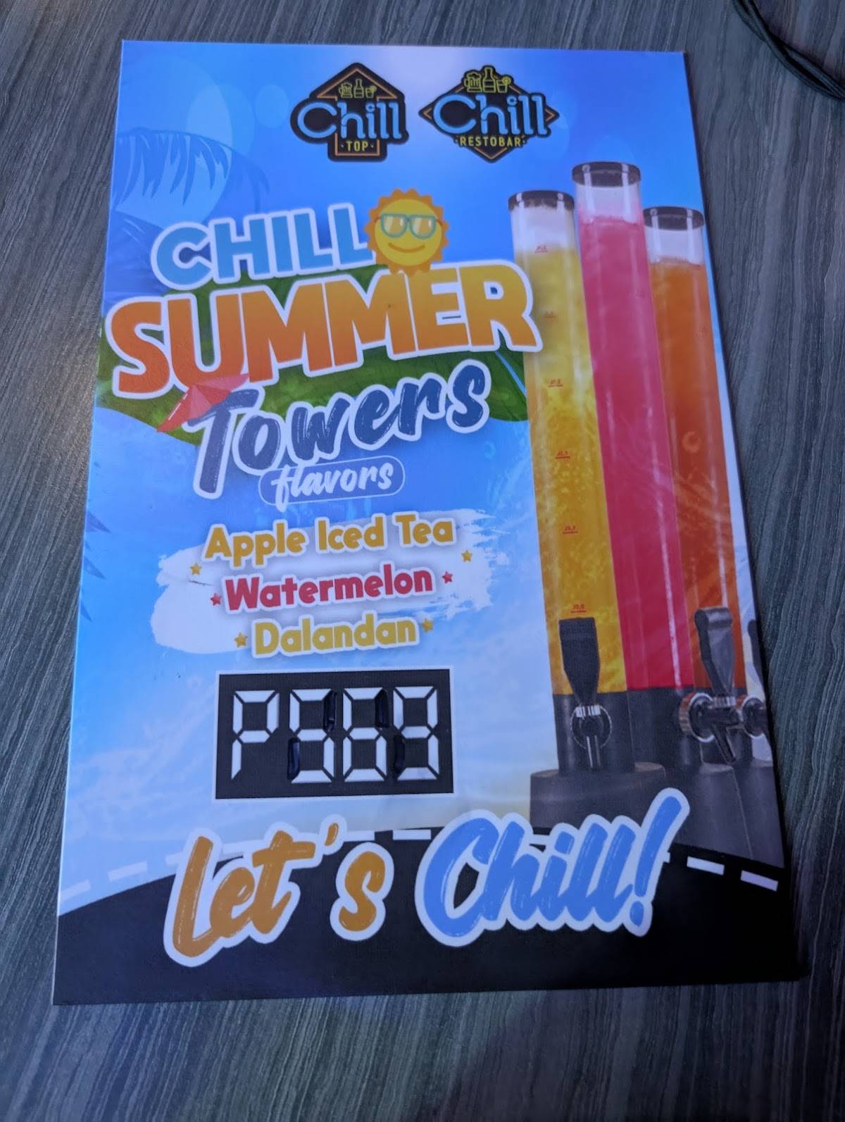 Menu at Chill Top pub & bar, Quezon City, Circulo Verde