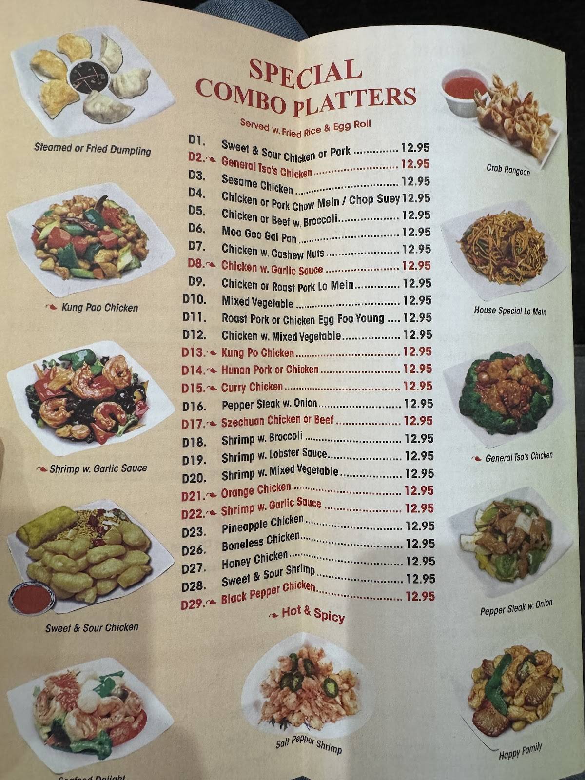 Menu at China Lily restaurant, Gladstone
