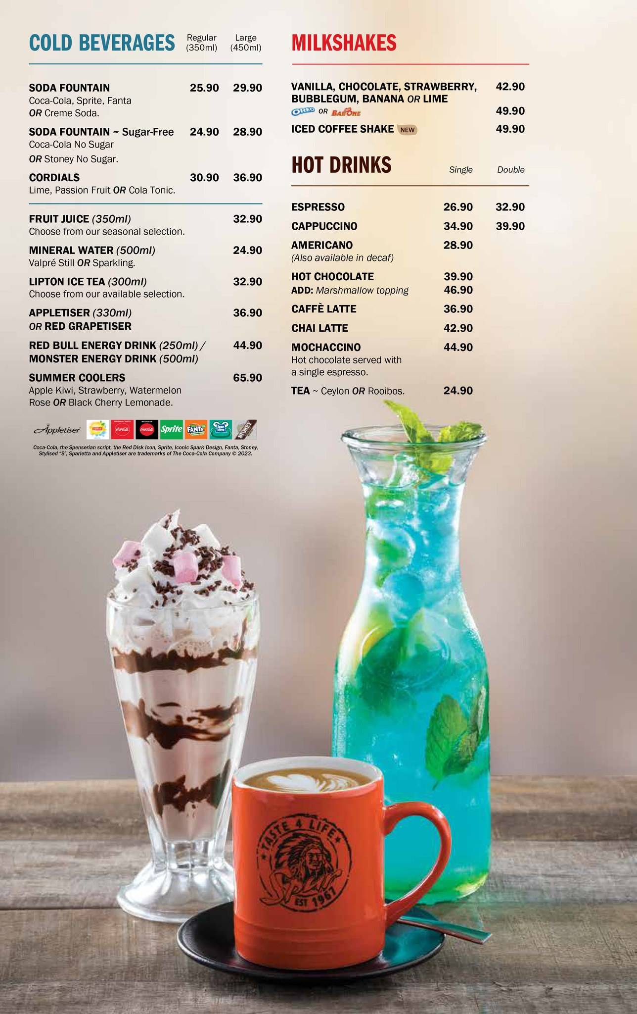 Menu at Choctaw Spur restaurant, Kimberley