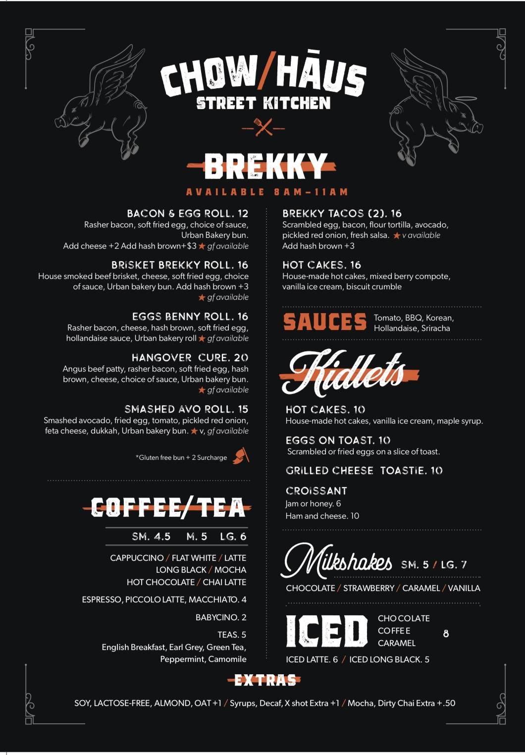 Menu at Chow Haus restaurant, Port Macquarie, 11 Mcinherney Cl
