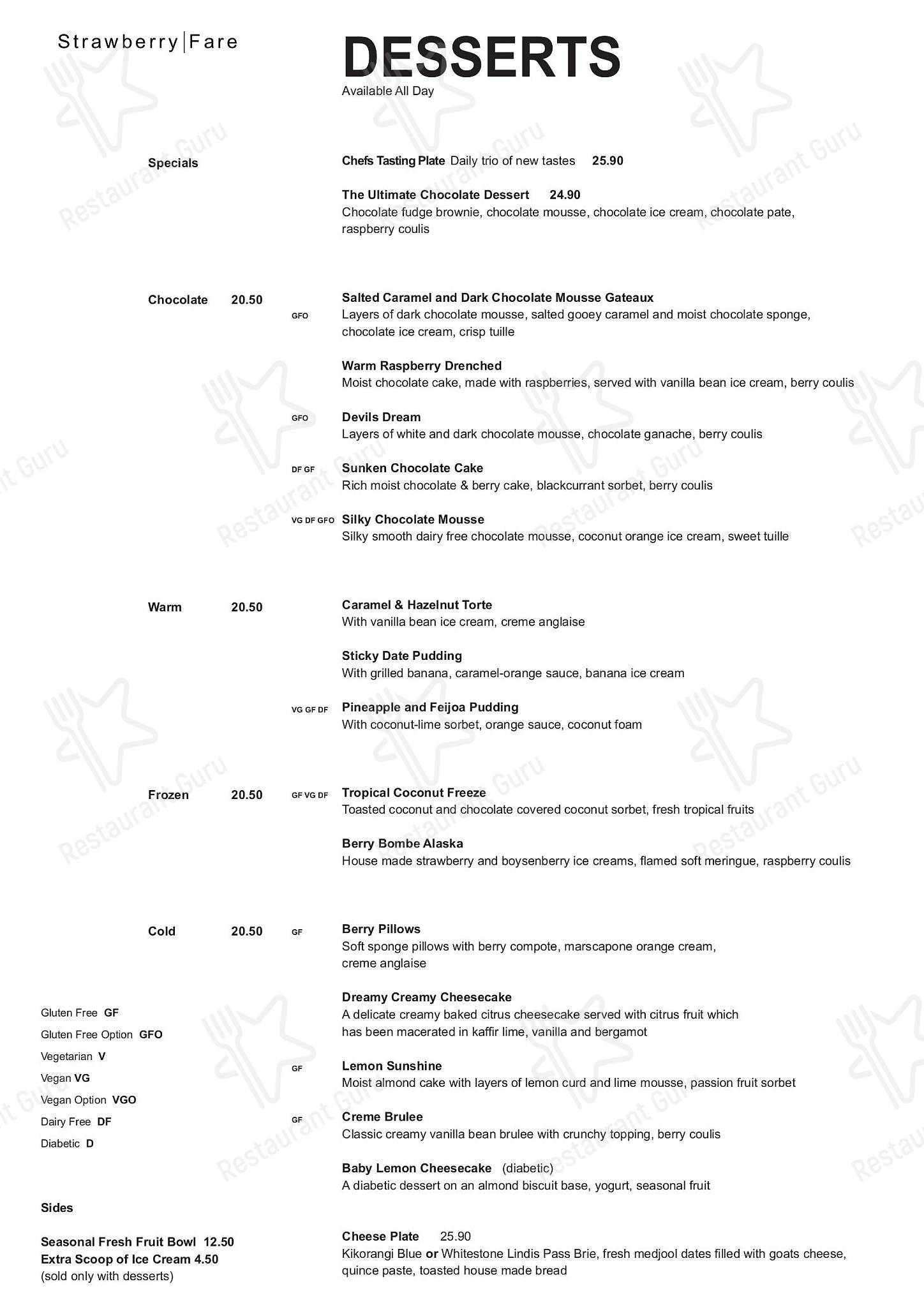 Menu at Cafe Metro, Christchurch, corner of Merivale Lane and Papanui Road