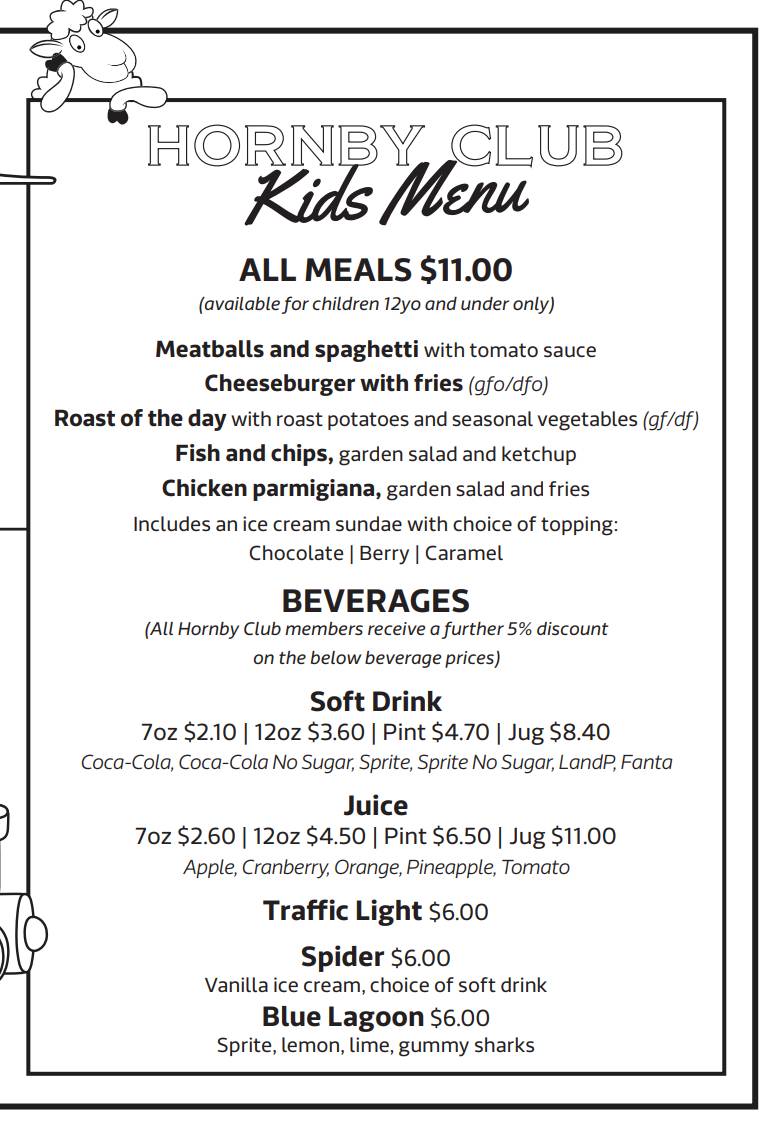 Menu at Pavilion Cafe, Christchurch