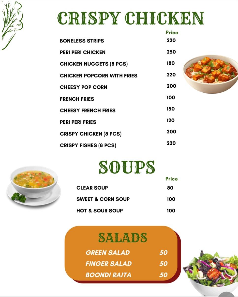 Menu at Chunk City Handwara, Handwara