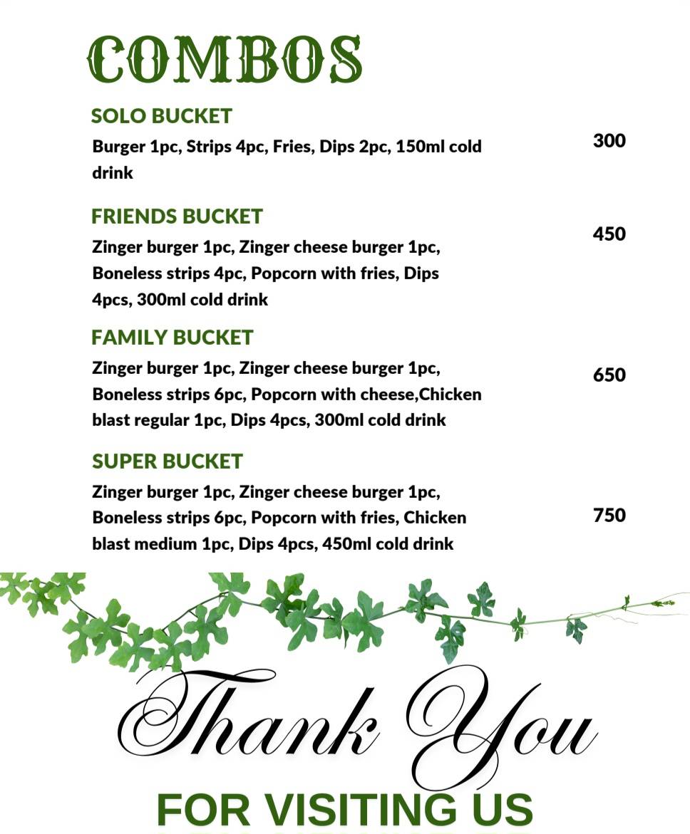 Menu at Chunk City Handwara, Handwara