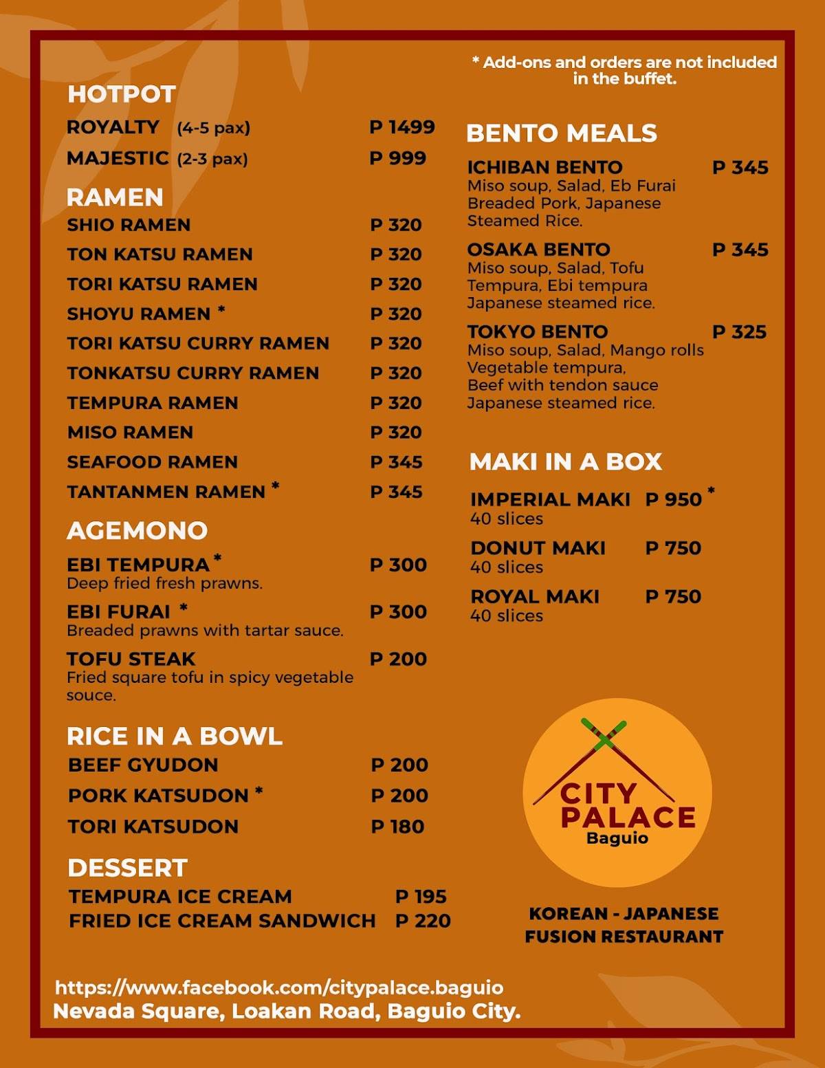 Menu at City Palace - Baguio restaurant, Baguio, Nevada Square Shopping ...