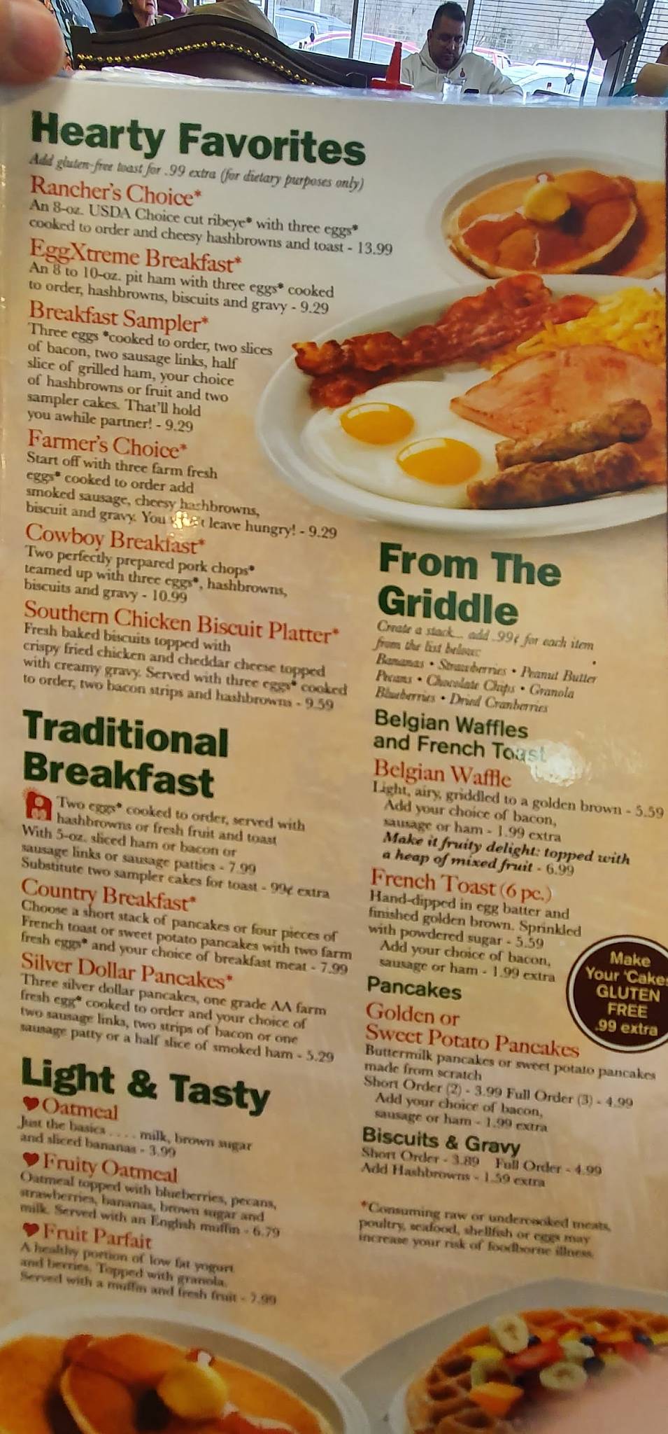 Menu at Eggbert's restaurant, Claremore, 900 S Lynn Riggs Blvd