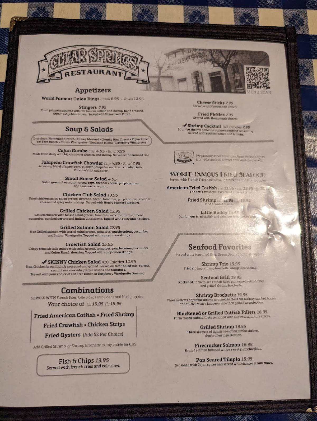 Menu at Clear Springs Restaurant, New Braunfels, TX-46