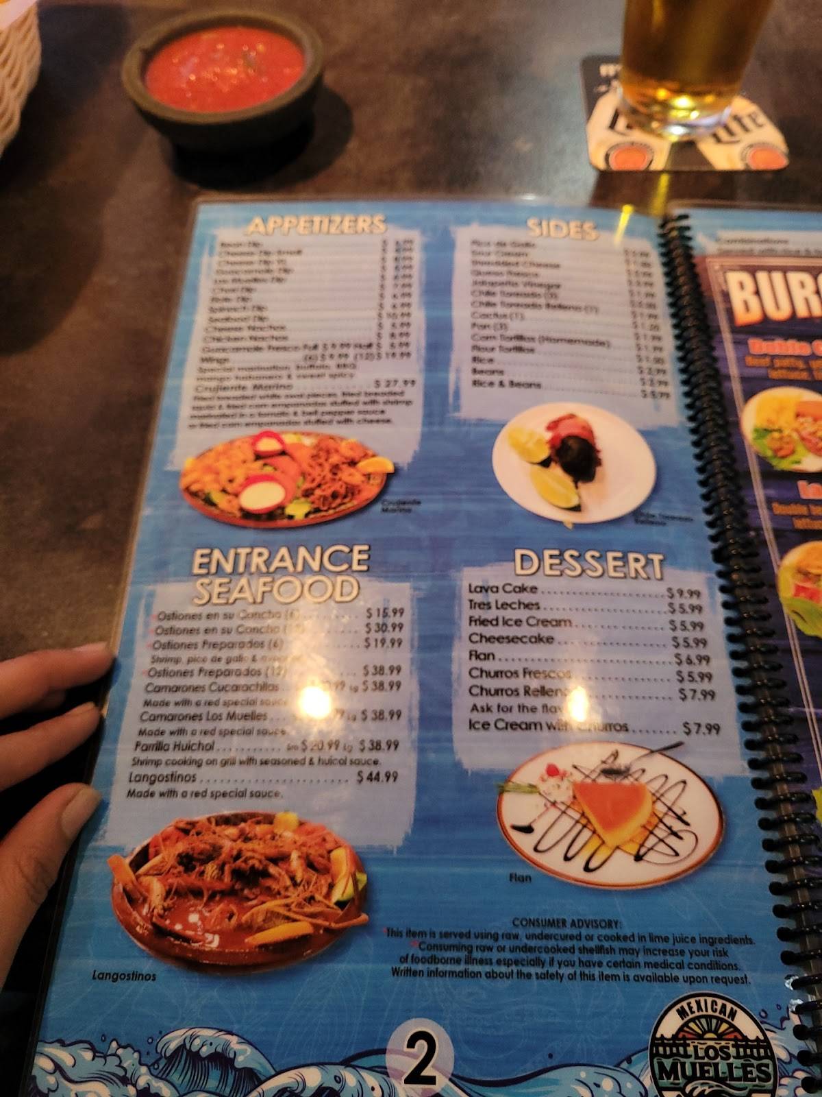 Menu at Los Muelles Mexican Seafood & Grill pub & bar, Clemmons