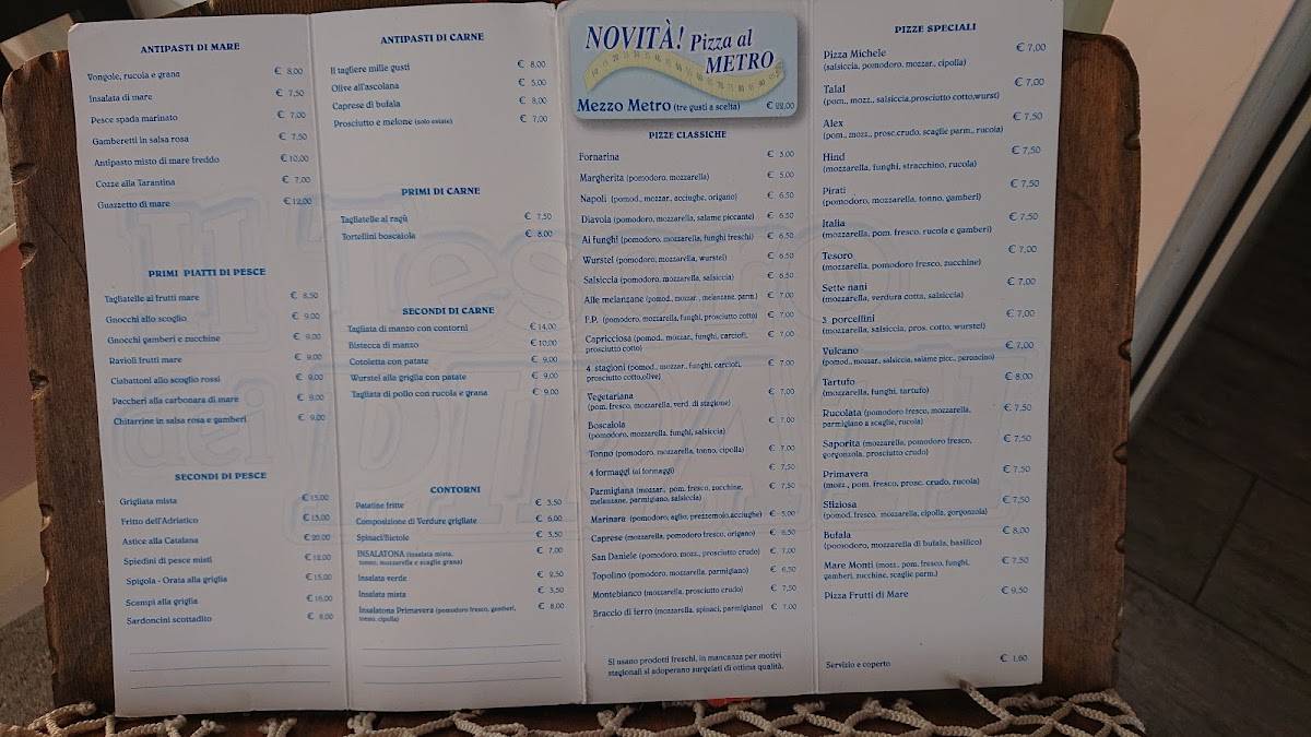 Menu at Clipper - Osteria di Mare restaurant, Marzocca