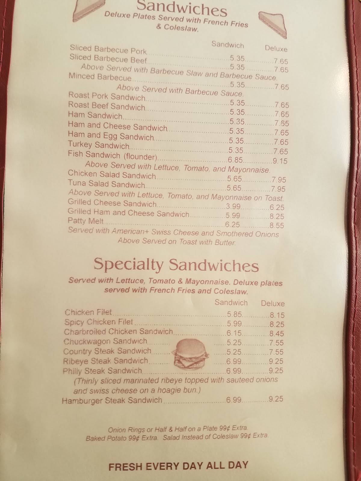 Menu at Clock Restaurant of Lyman, Lyman