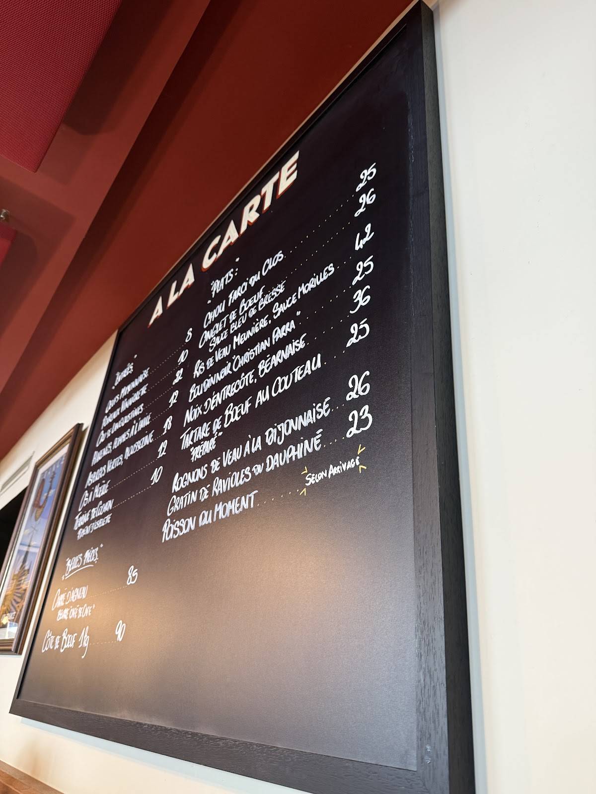 Menu at Clos d’Astorg restaurant, Paris