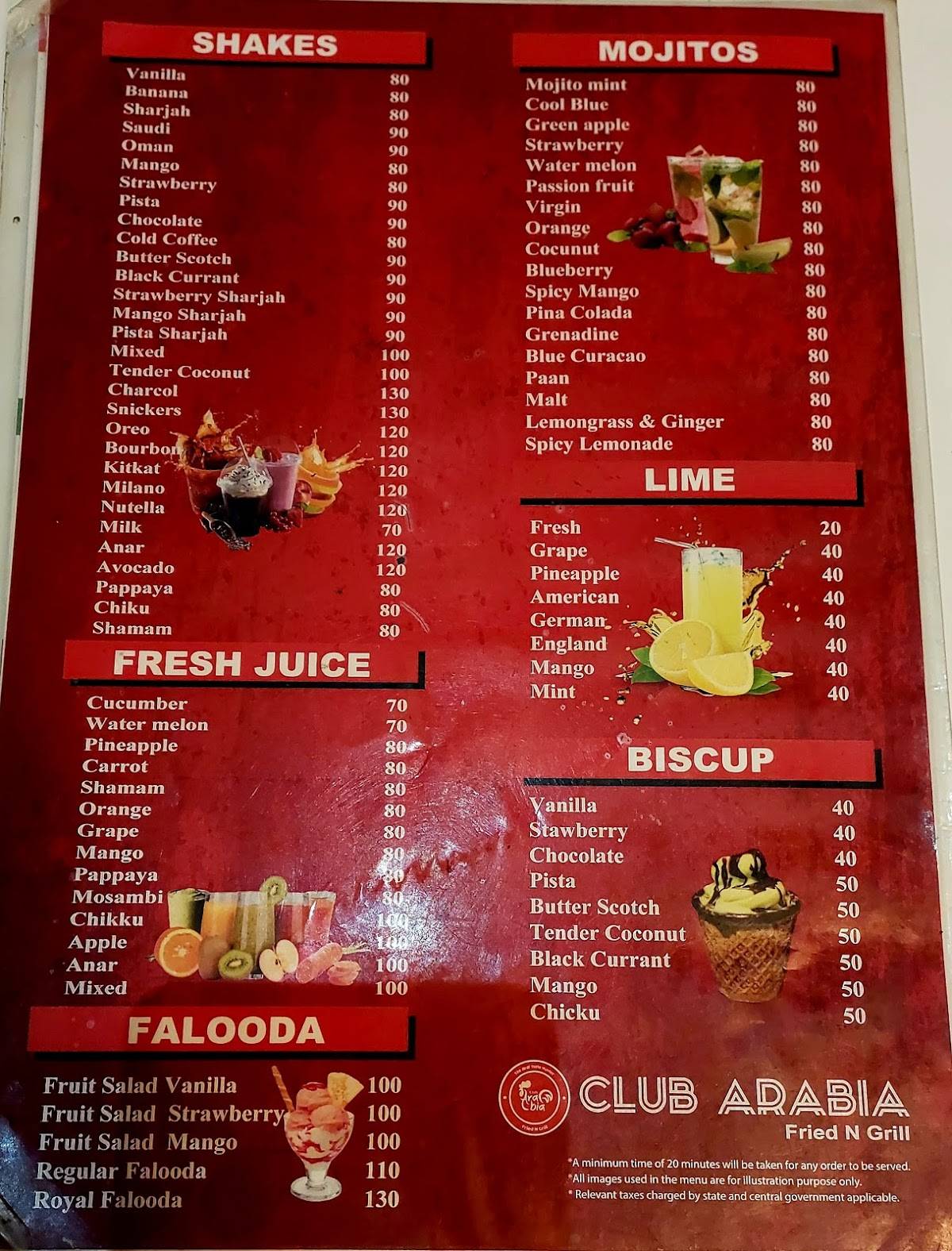 Menu at Club Arabia Fried N Grill, Kolenchery, Palakkunnel Arcade Near ...