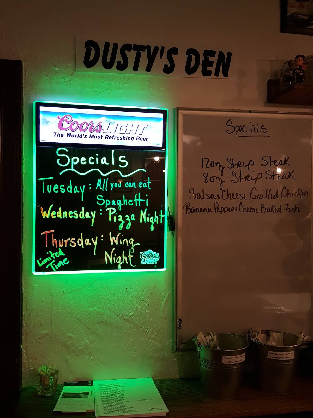 Menu at Coal Miner's Diner restaurant, Jennerstown