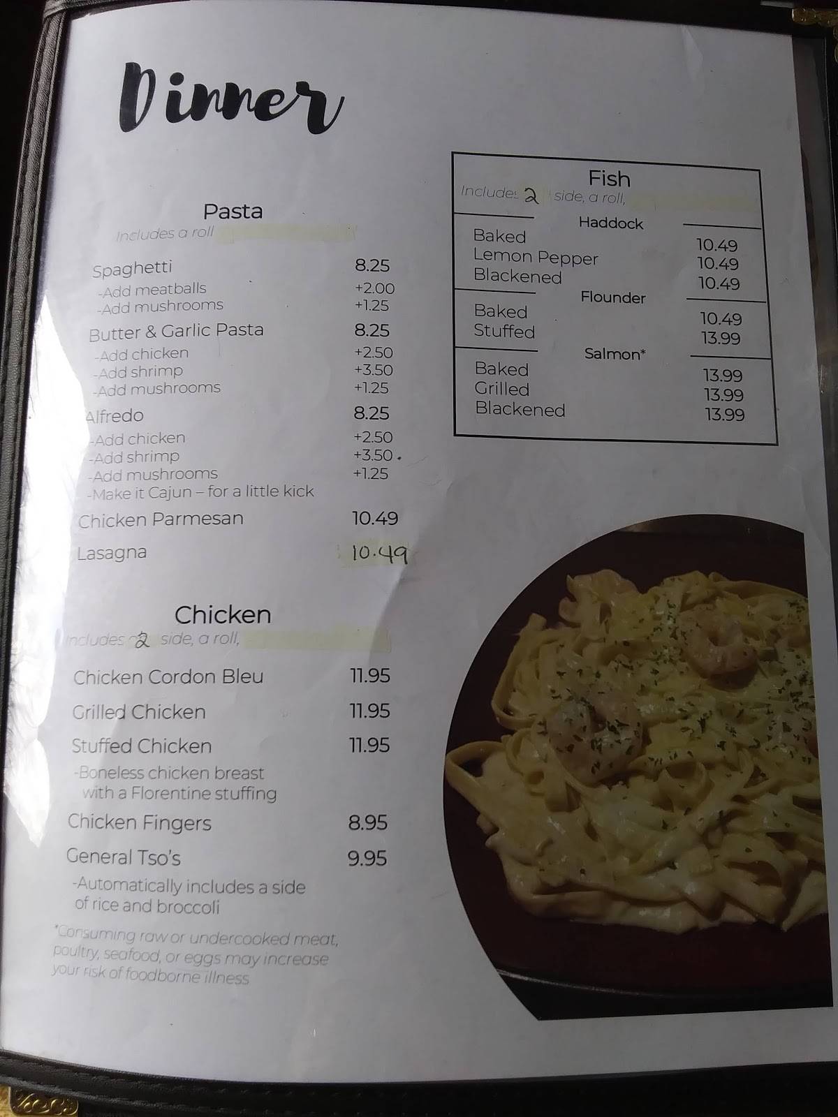 Menu at Coal Miner's Diner restaurant, Jennerstown