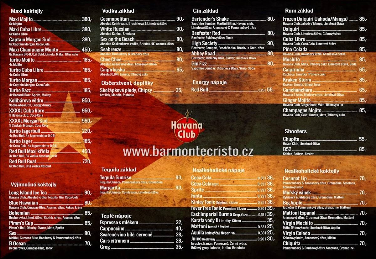 Menu at Coco Loco pub & bar, Prostějov