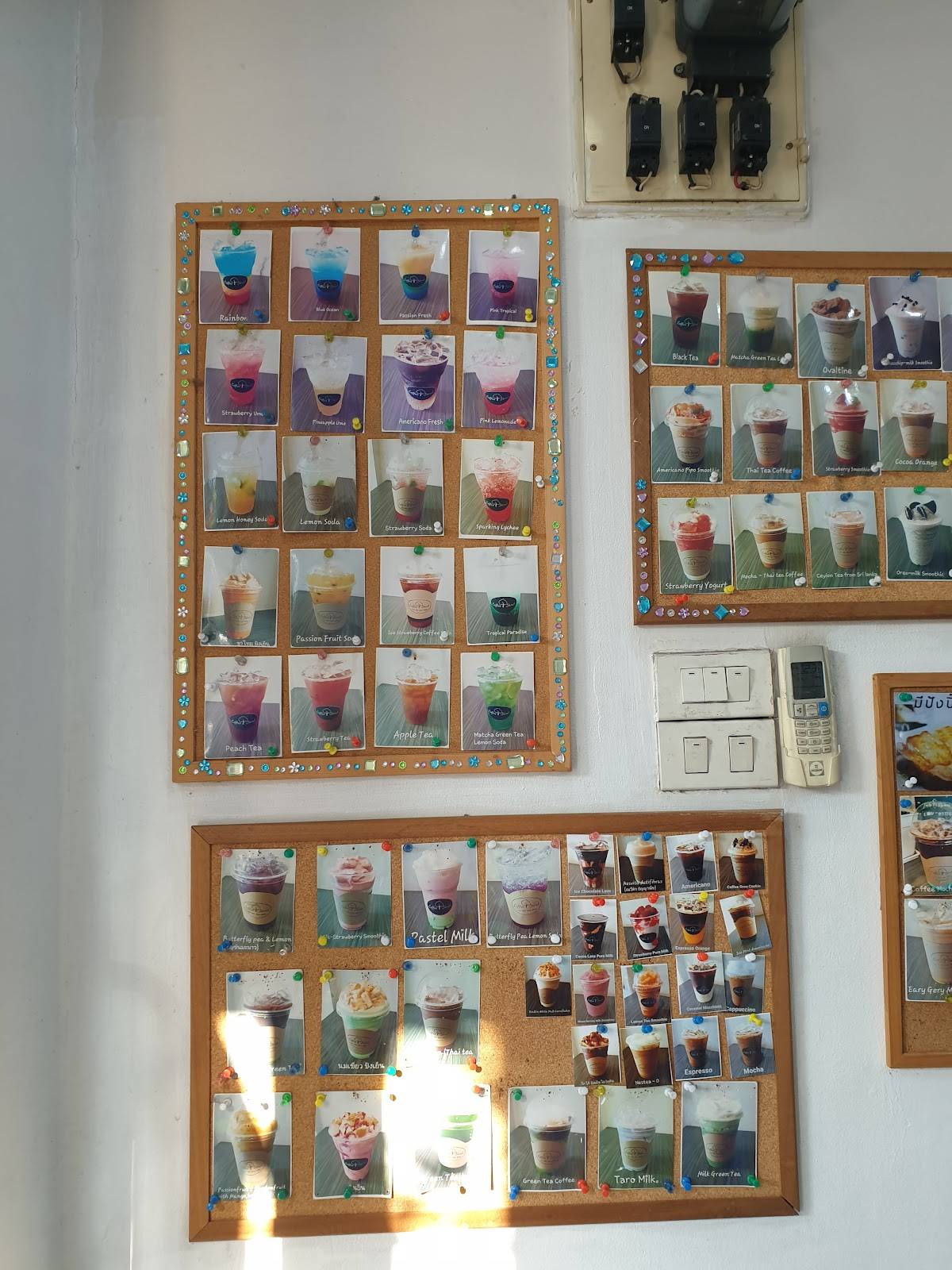 Menu at Coffee Shrub cafe, Bangkok
