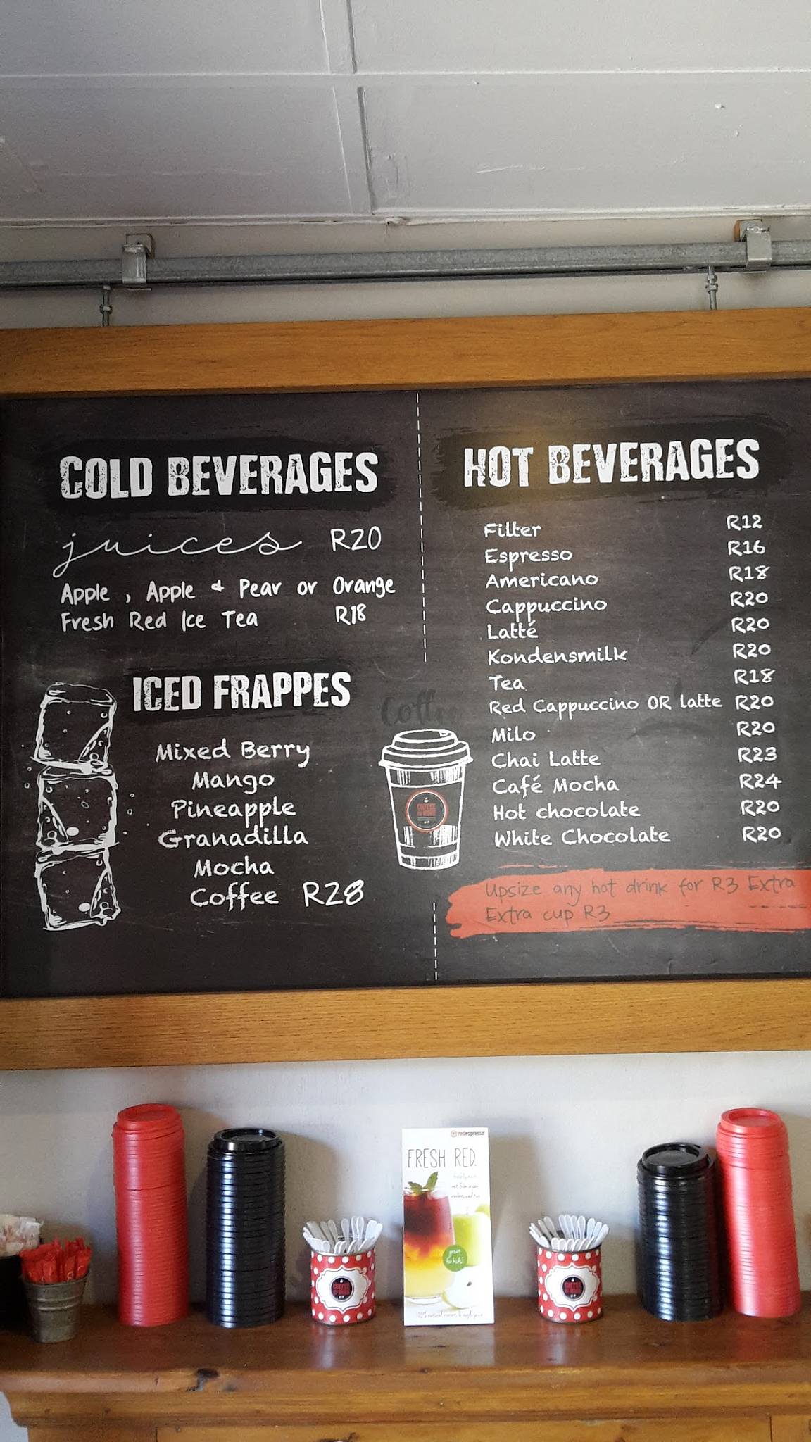 Menu at Coffee @ Work cafe, Mossel Bay, 65 Marsh St